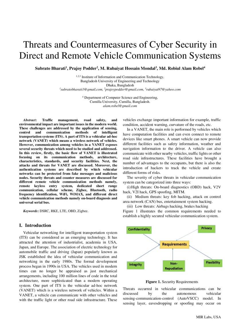 Threats and Countermeasures of Cyber Security in Direct and Remote ...