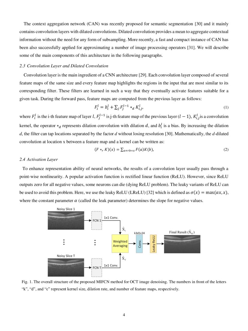 Three-dimensional Optical Coherence Tomography Image Denoising via Multi-input Fully ...
