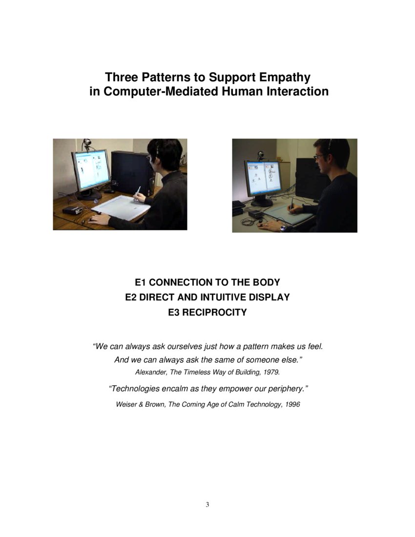 Three Patterns to Support Empathy in Computer-Mediated Human Interaction | DeepAI