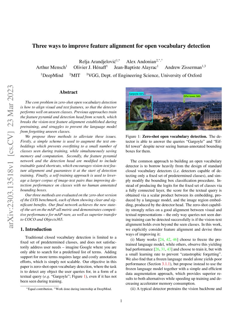 Three Ways To Improve Feature Alignment For Open Vocabulary Detection Deepai