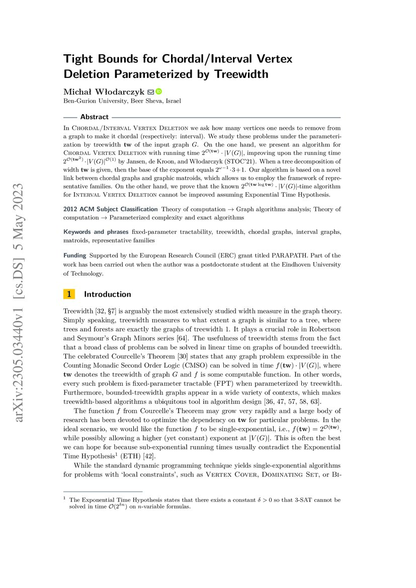 Tight Bounds For Chordalinterval Vertex Deletion Parameterized By Treewidth Deepai 