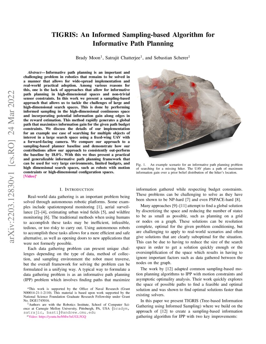 TIGRIS: An Informed Sampling-based Algorithm for Informative Path Planning | DeepAI