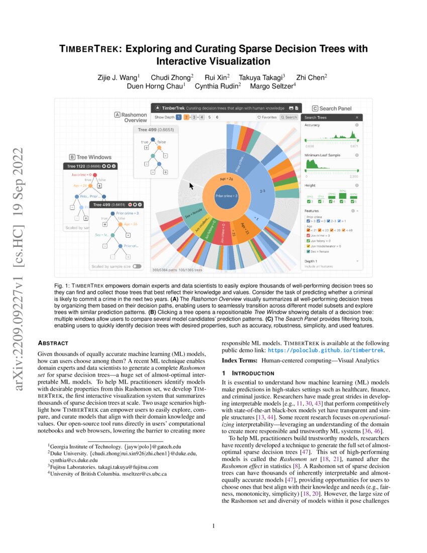 Timbertrek Exploring And Curating Sparse Decision Trees With