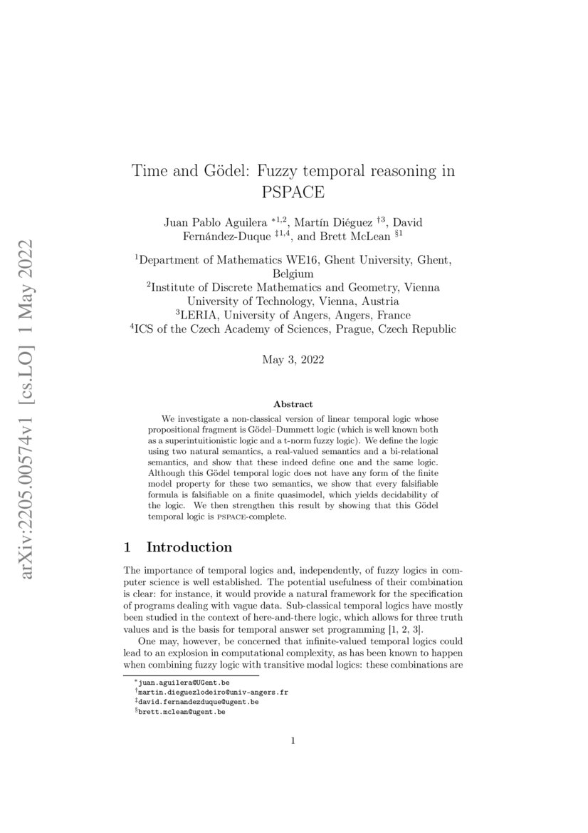 Time And Gödel Fuzzy Temporal Reasoning In Pspace Deepai