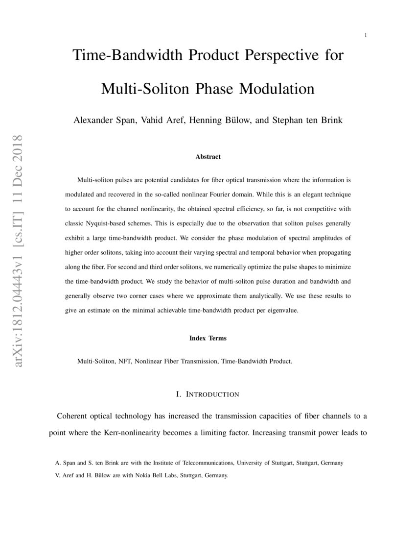 Time-Bandwidth Product Perspective for Multi-Soliton Phase Modulation ...