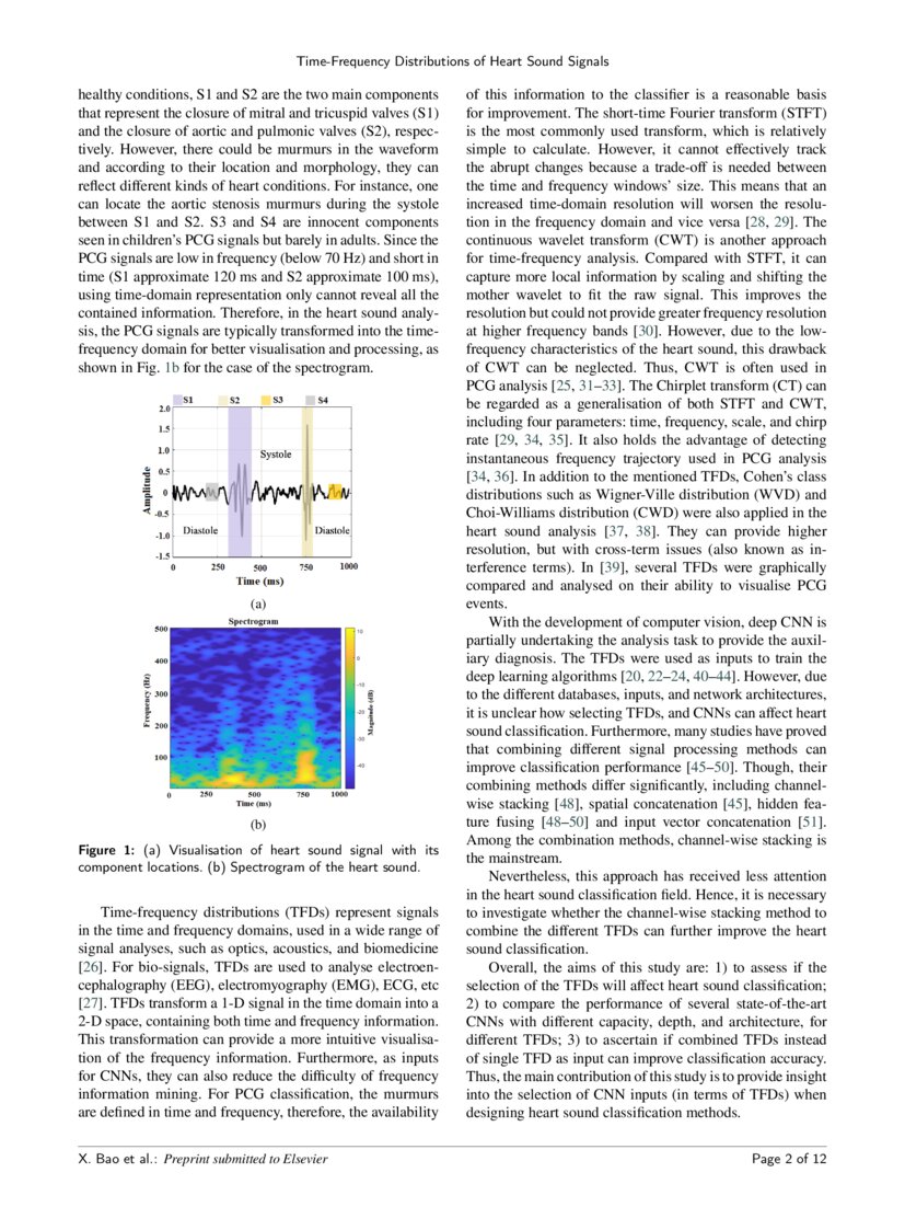 Time-Frequency Distributions of Heart Sound Signals: A Comparative Study using Convolutional ...