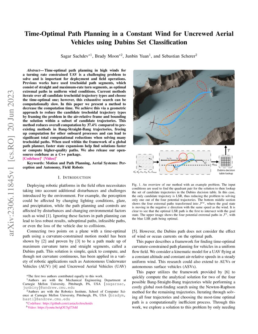 Time-Optimal Path Planning in a Constant Wind for Uncrewed Aerial Vehicles using Dubins Set ...