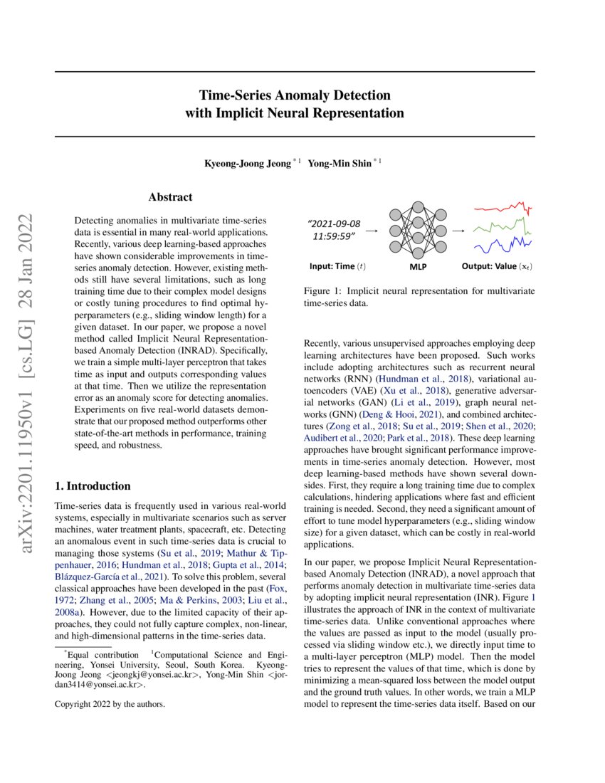 Time Series Anomaly Detection With Implicit Neural Representation Deepai