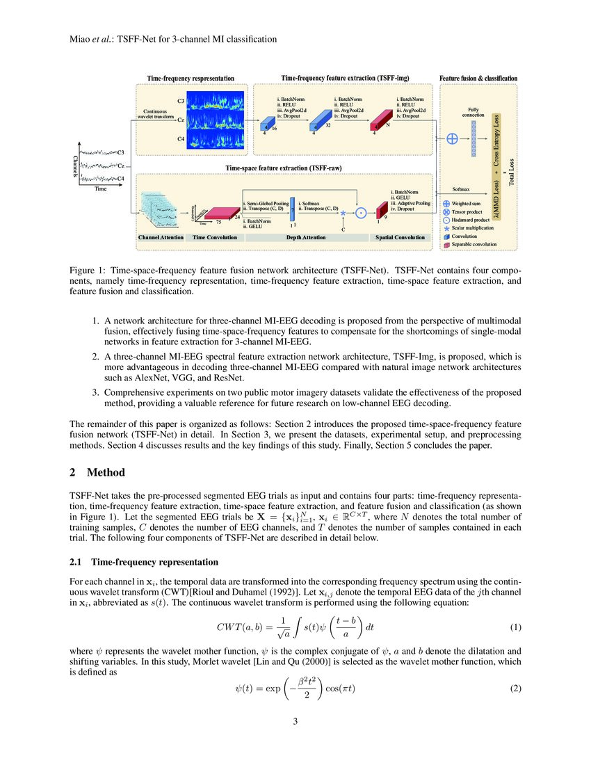 Time-space-frequency feature Fusion for 3-channel motor imagery classification | DeepAI