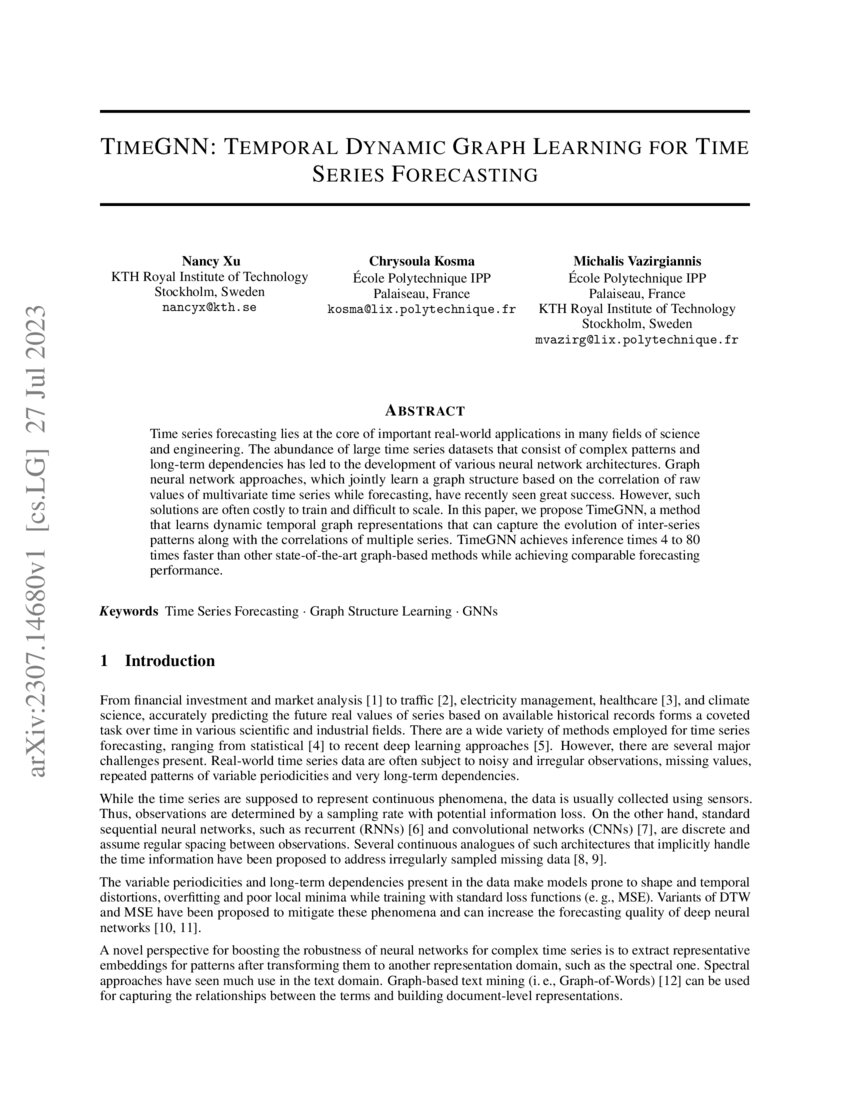 Timegnn Temporal Dynamic Graph Learning For Time Series Forecasting Deepai