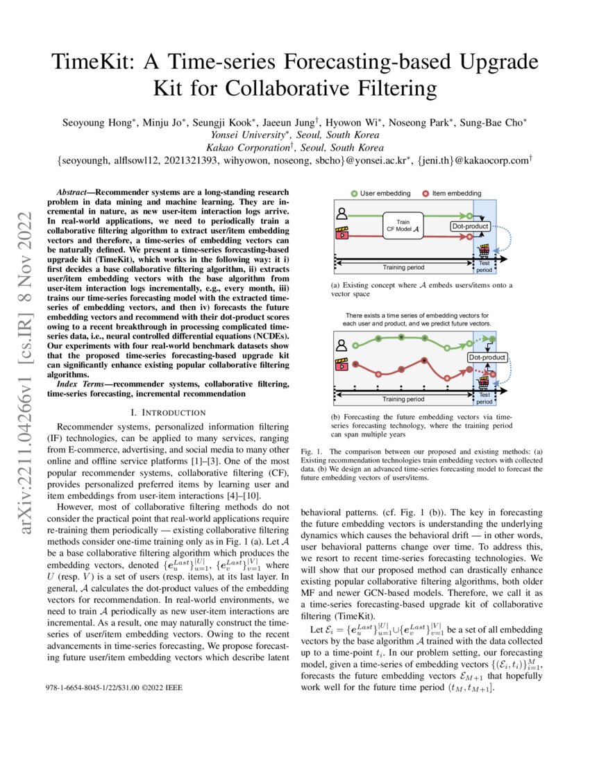 TimeKit: A Time-series Forecasting-based Upgrade Kit for Collaborative Filtering | DeepAI