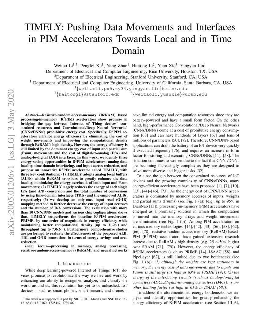 TIMELY: Pushing Data Movements and Interfaces in PIM Accelerators ...