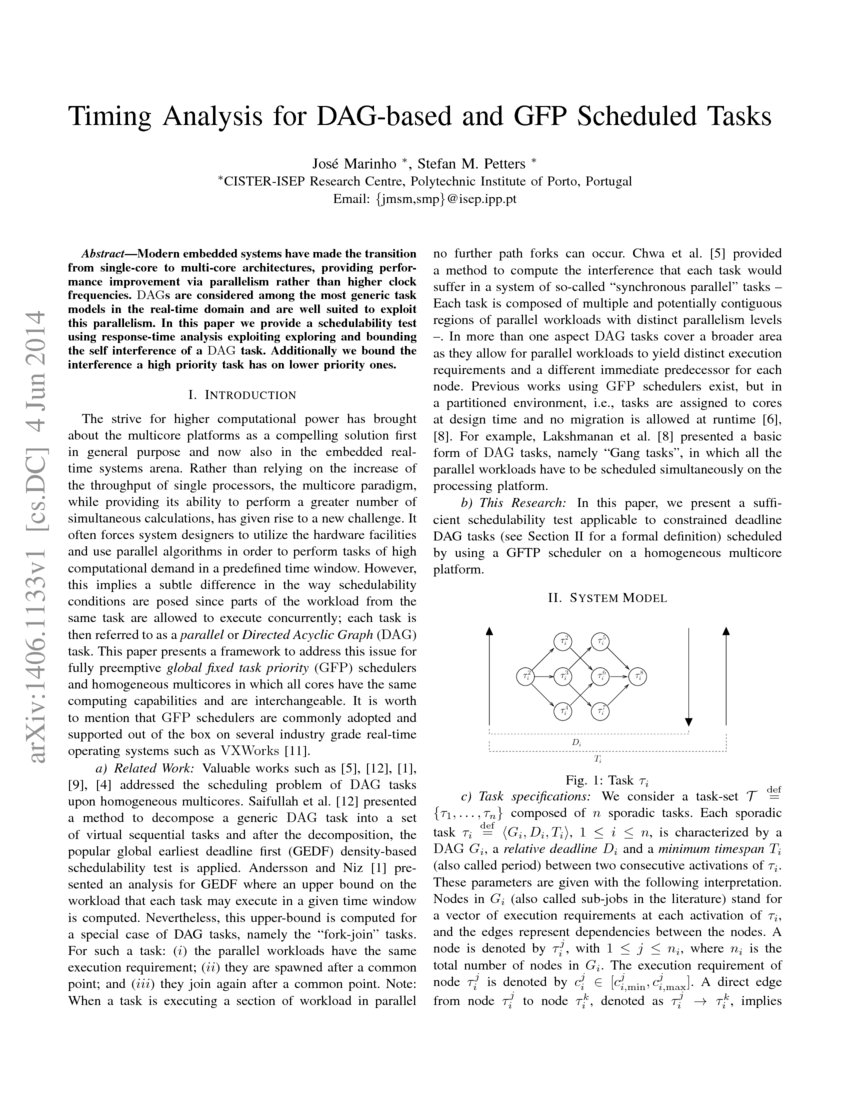 Timing Analysis for DAG-based and GFP Scheduled Tasks | DeepAI