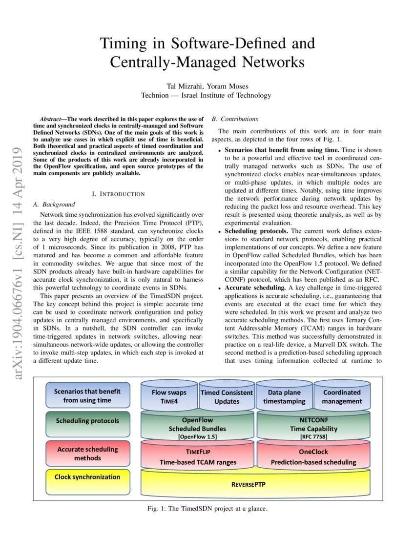 Timing in Software-Defined and Centrally-Managed Networks | DeepAI