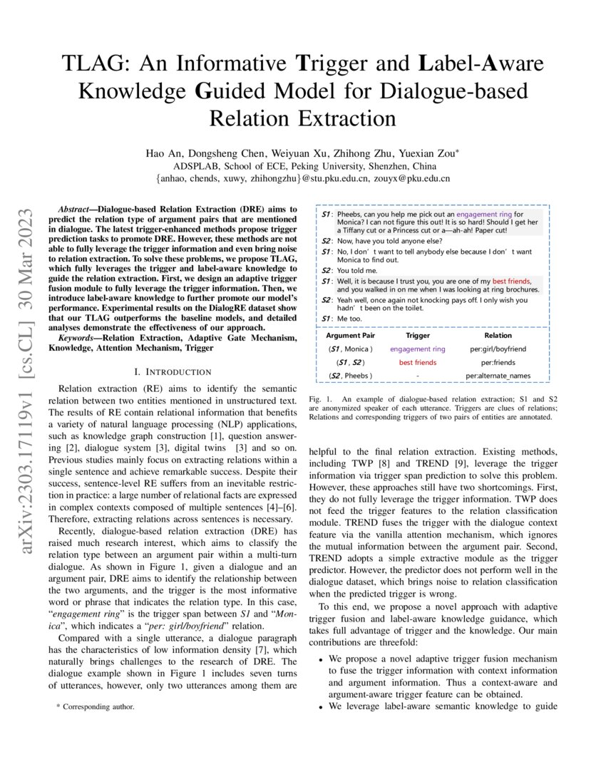 Tlag An Informative Trigger And Label Aware Knowledge Guided Model For