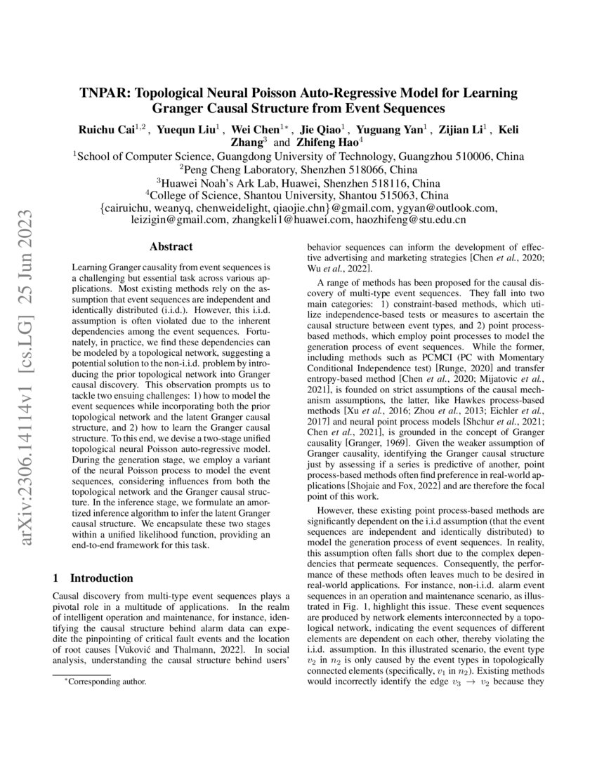 TNPAR: Topological Neural Poisson Auto-Regressive Model for Learning Granger Causal Structure ...