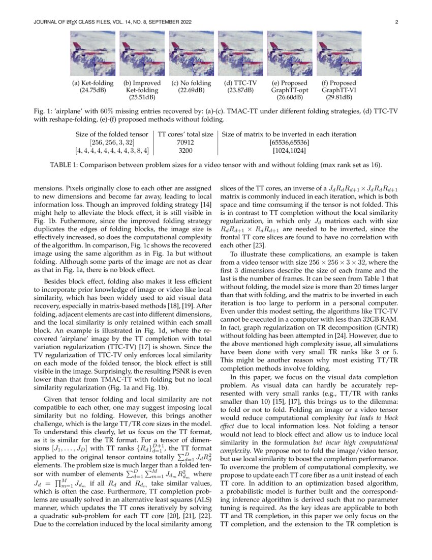 To Fold or Not to Fold: Graph Regularized Tensor Train for Visual Data ... To Fold or Not to Fold: Graph Regularized Tensor Train for Visual Data ...