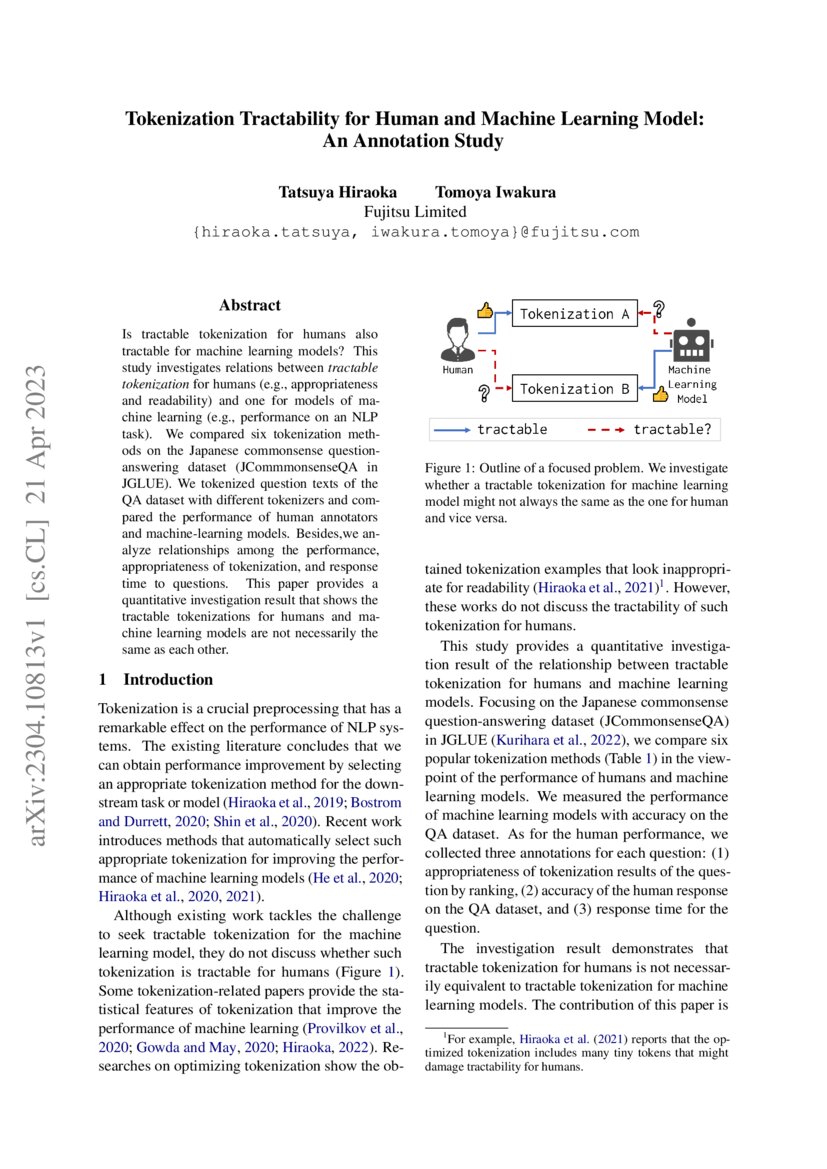 Tokenization Tractability for Human and Machine Learning Model: An ...