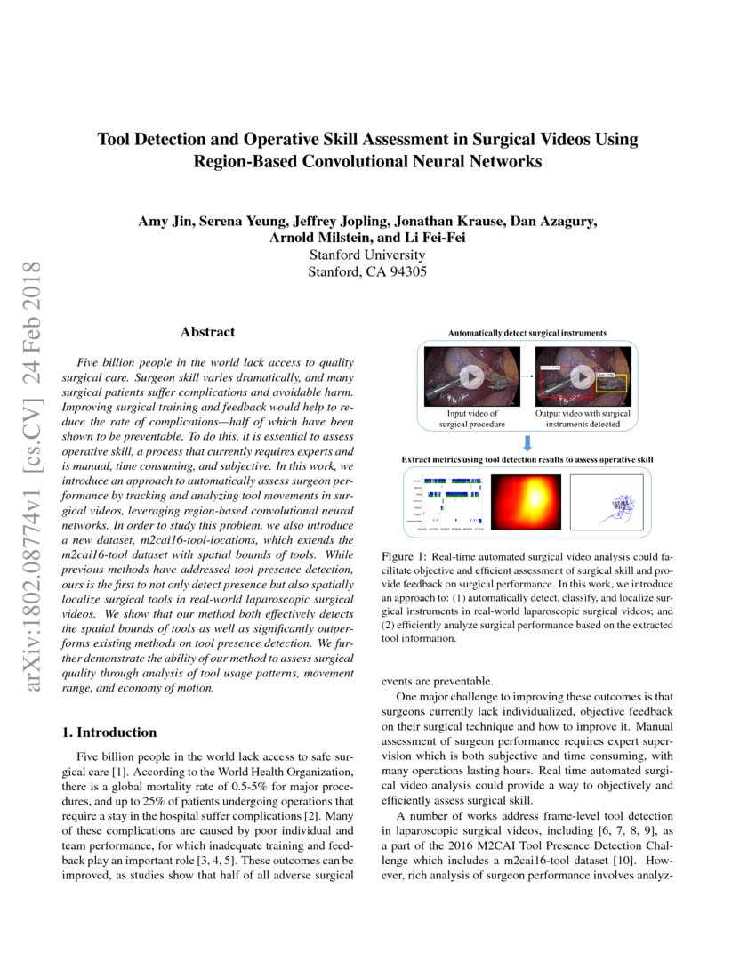 Tool Detection And Operative Skill Assessment In Surgical Videos Using Region Based