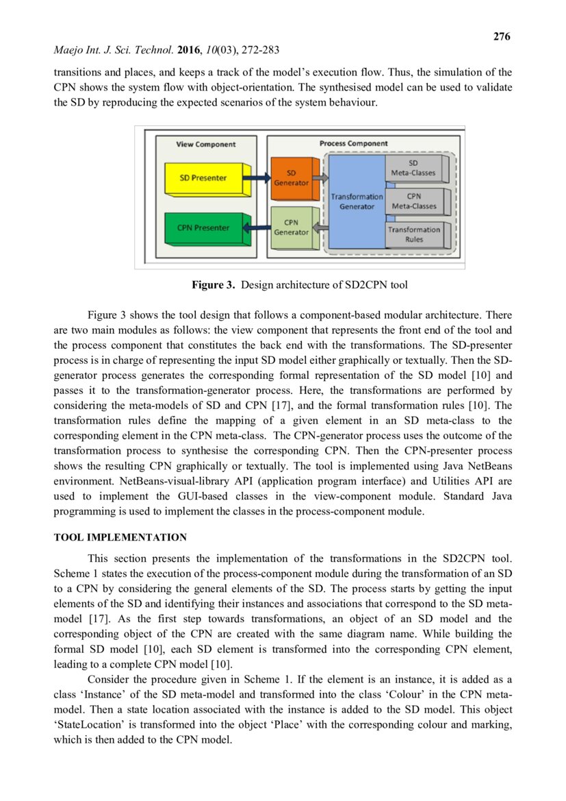Tool Support for Transforming Unified Modelling Language Sequence Diagram to Coloured Petri-nets ...