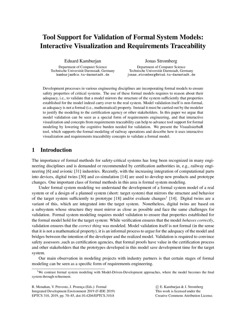 Tool Support for Validation of Formal System Models: Interactive ...