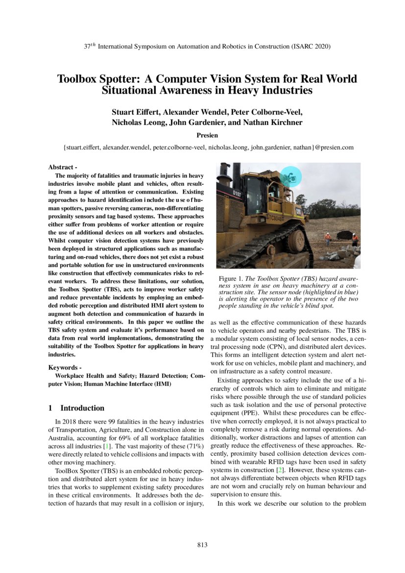 Toolbox Spotter: A Computer Vision System for Real World Situational ...