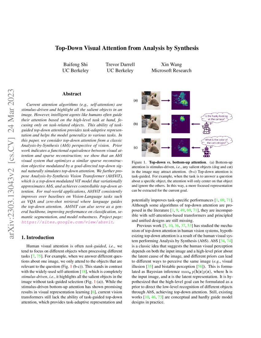 Top Down Visual Attention From Analysis By Synthesis Deepai
