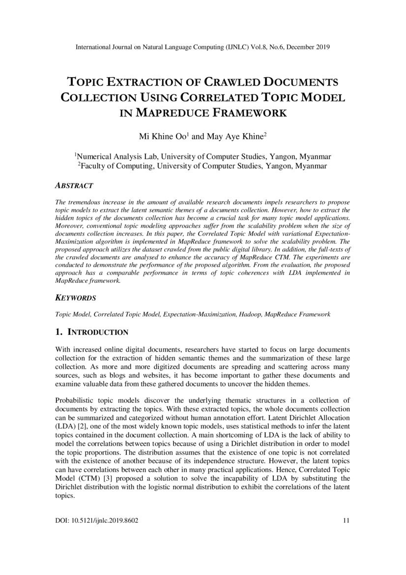 Topic Extraction Of Crawled Documents Collection Using Correlated Topic Model In Mapreduce