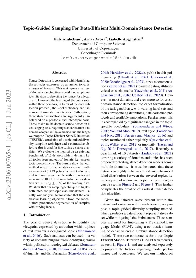 Topic-Guided Sampling For Data-Efficient Multi-Domain Stance Detection | DeepAI