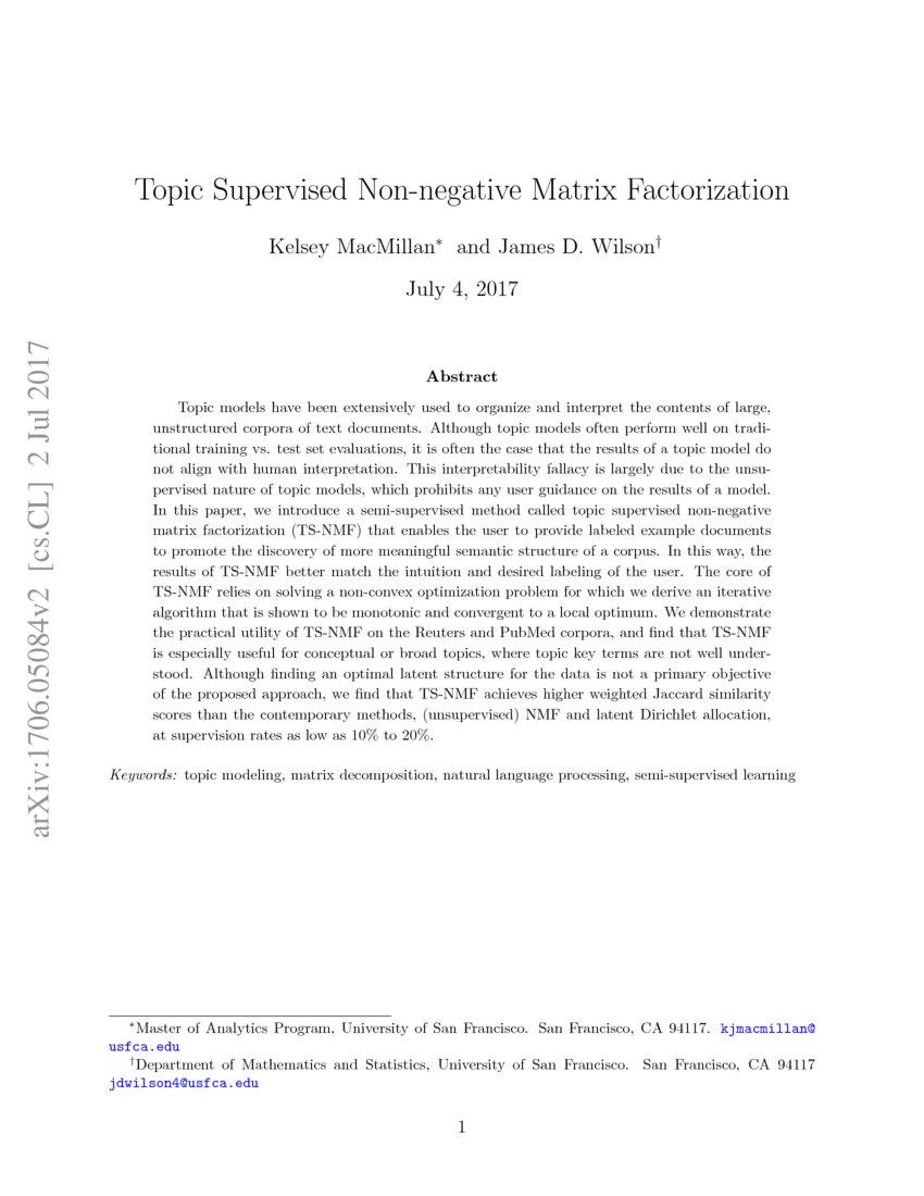 Topic supervised non-negative matrix factorization | DeepAI