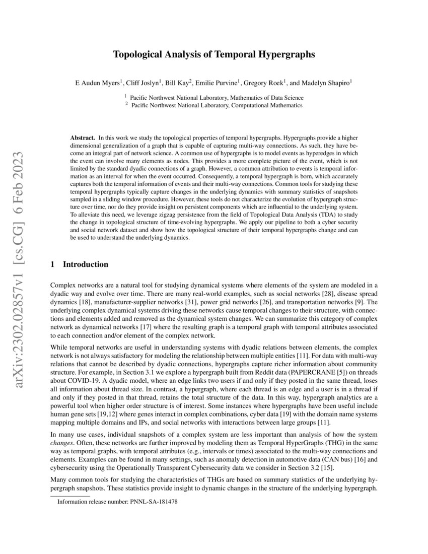 Topological Analysis Of Temporal Hypergraphs Deepai