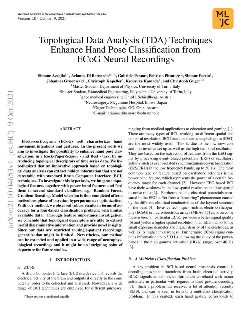 Topological Data Analysis (TDA) Techniques Enhance Hand Pose ...