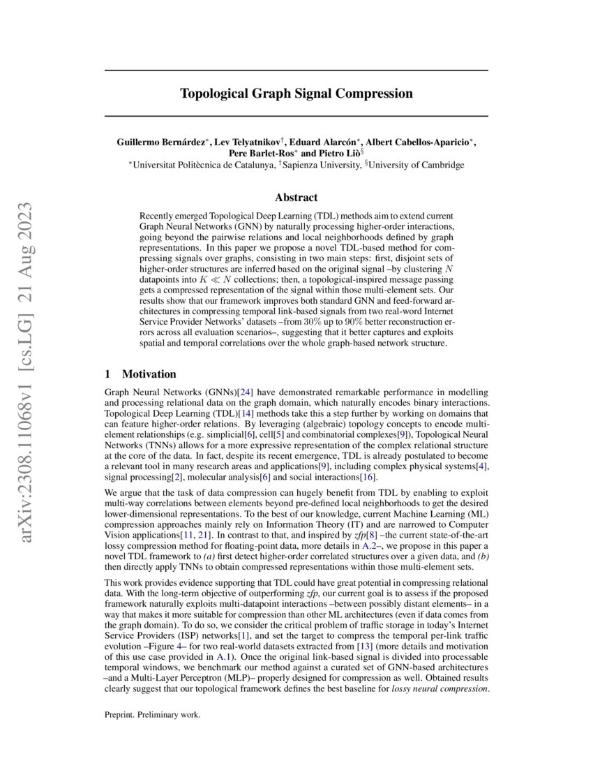 Topological Graph Signal Compression Deepai
