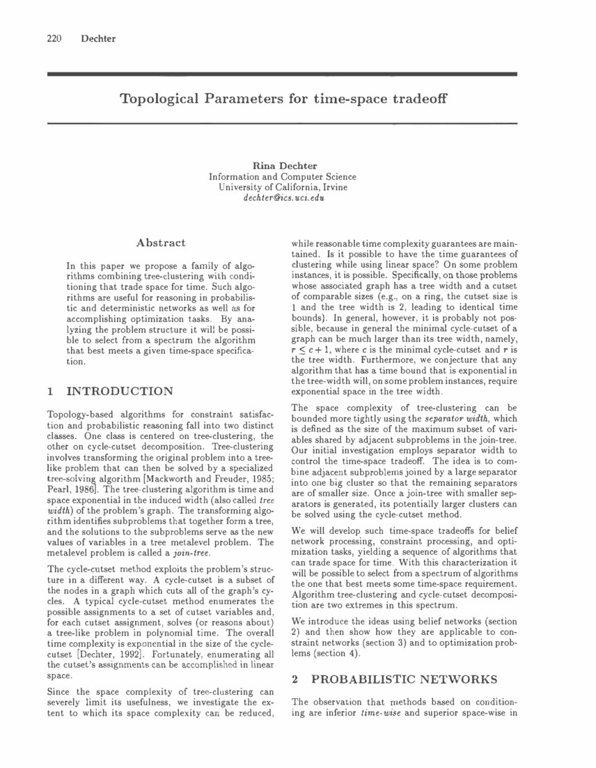 Topological Parameters For Time Space Tradeoff Deepai 