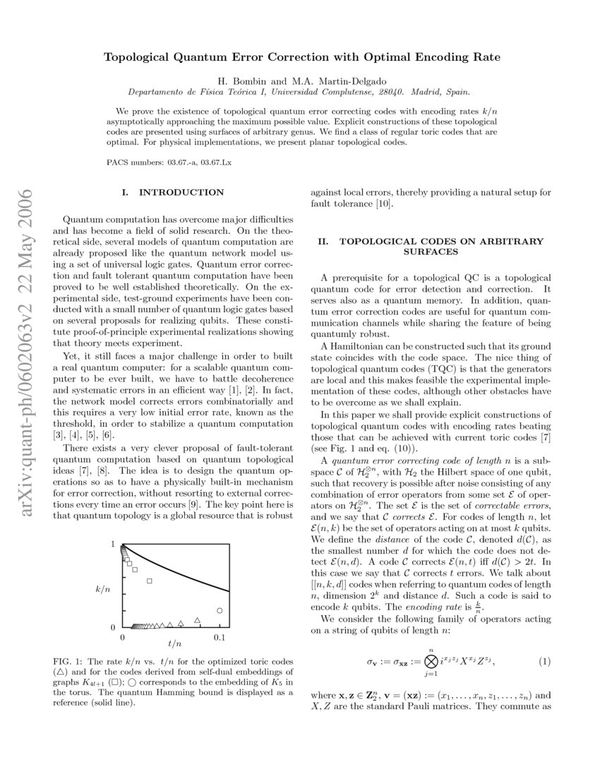 Topological Quantum Error Correction with Optimal Encoding Rate | DeepAI