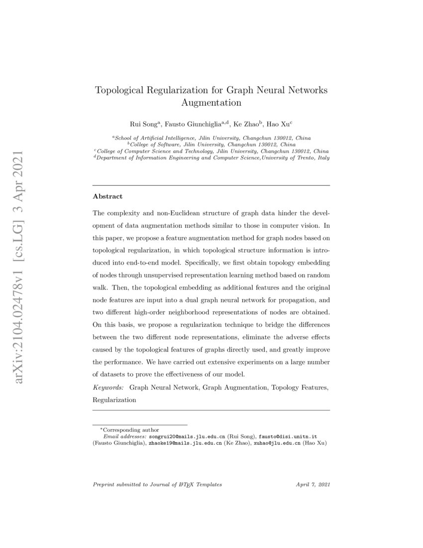 Topological Regularization For Graph Neural Networks Augmentation Deepai