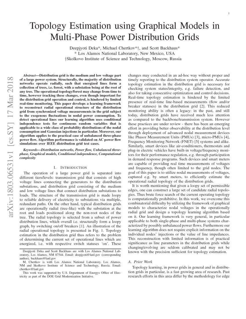 Topology Estimation Using Graphical Models In Multi Phase Power