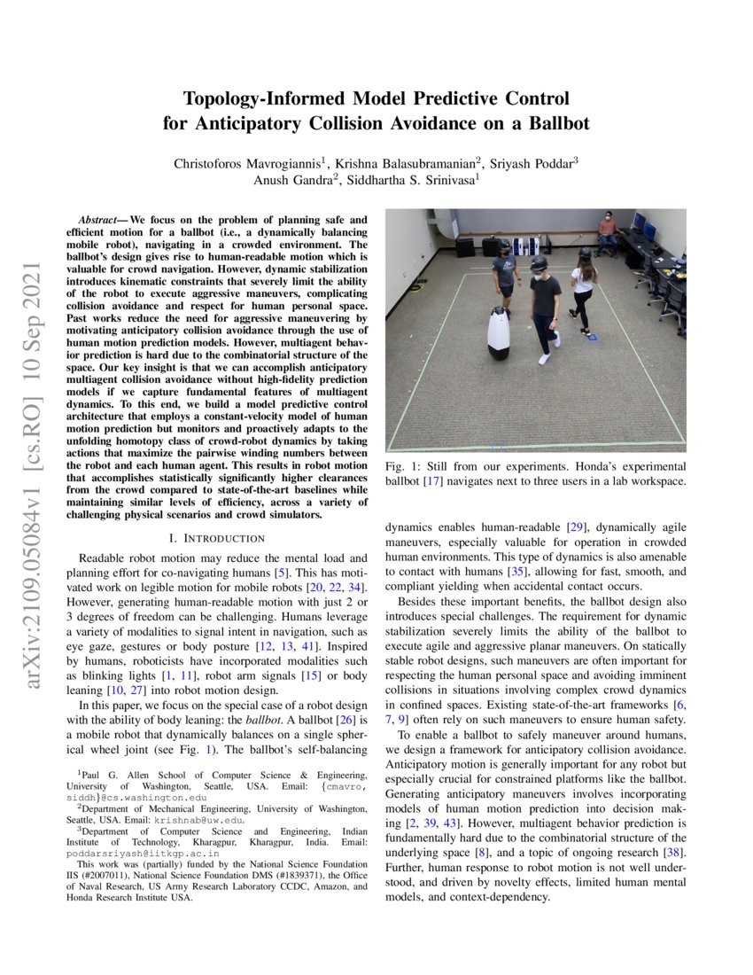 Topology-Informed Model Predictive Control for Anticipatory Collision Avoidance on a Ballbot ...