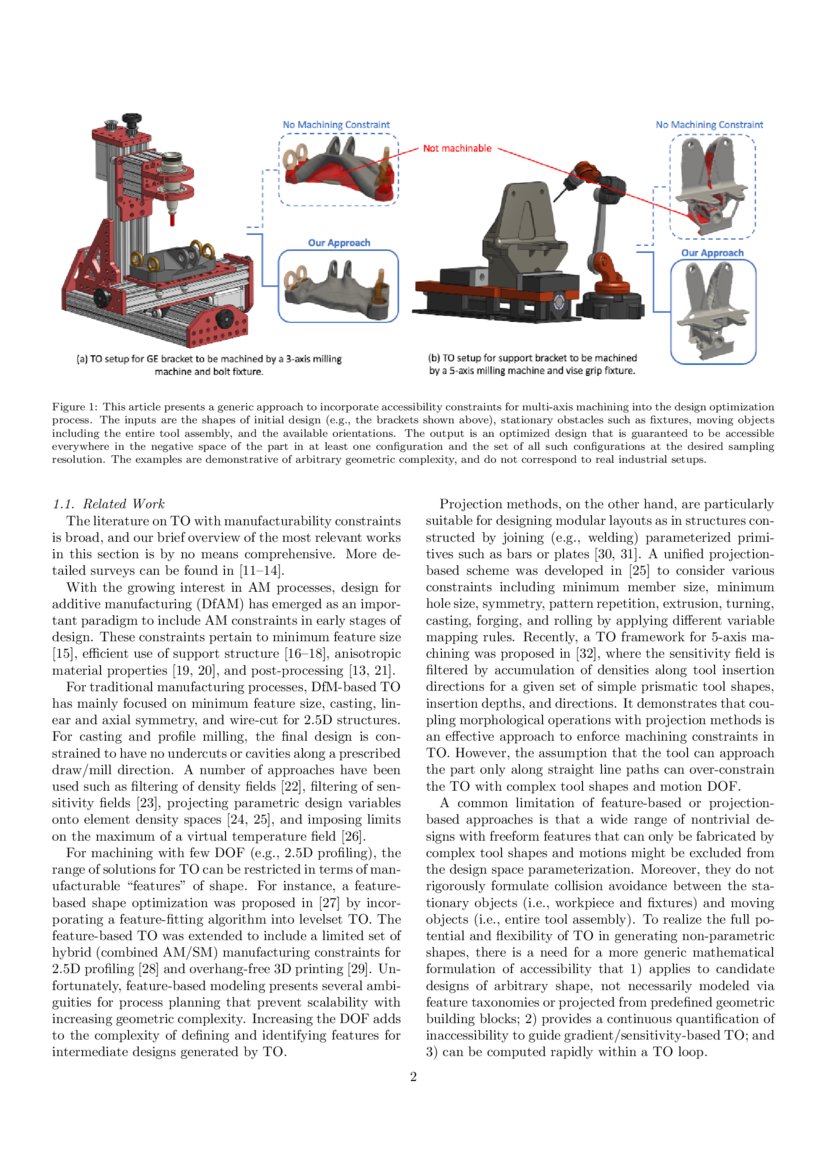 Topology Optimization with Accessibility Constraint for Multi-Axis Machining | DeepAI