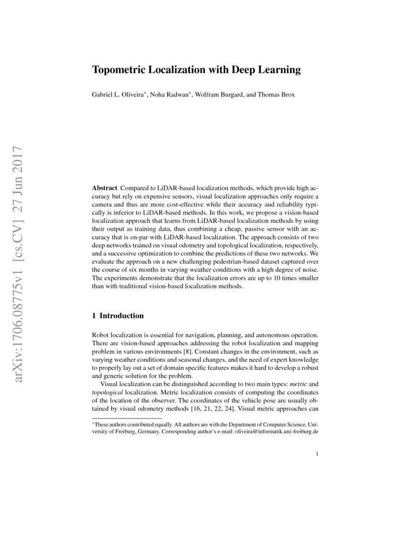 Topometric Localization with Deep Learning | DeepAI