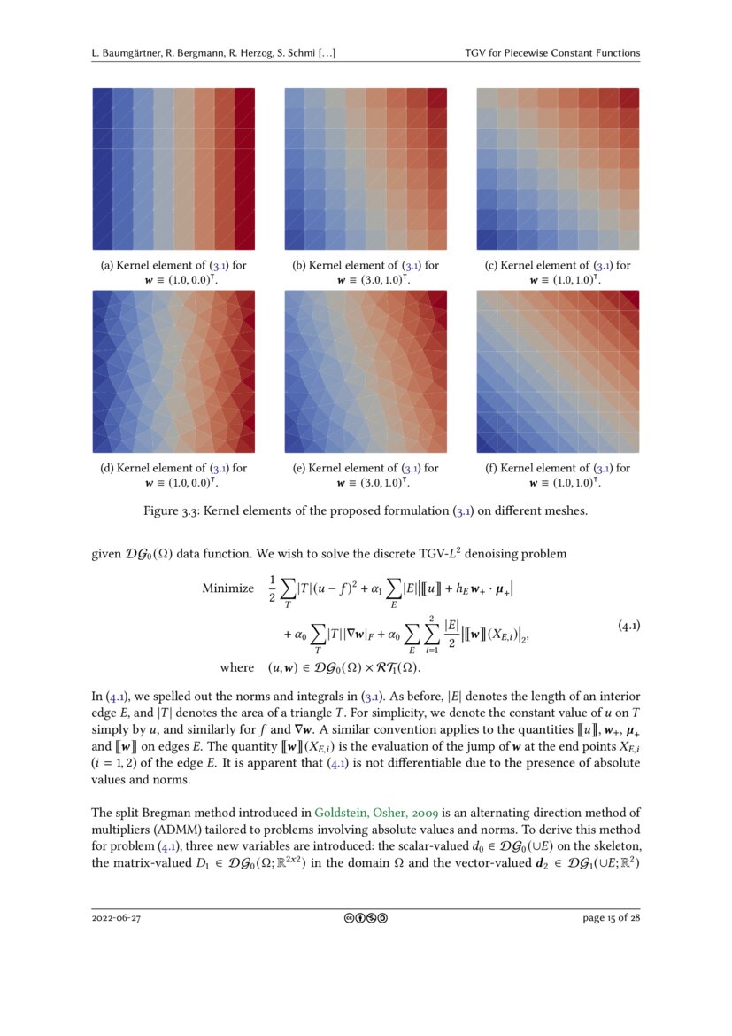 Total Generalized Variation for Piecewise Constant Functions with Applications in Imaging | DeepAI