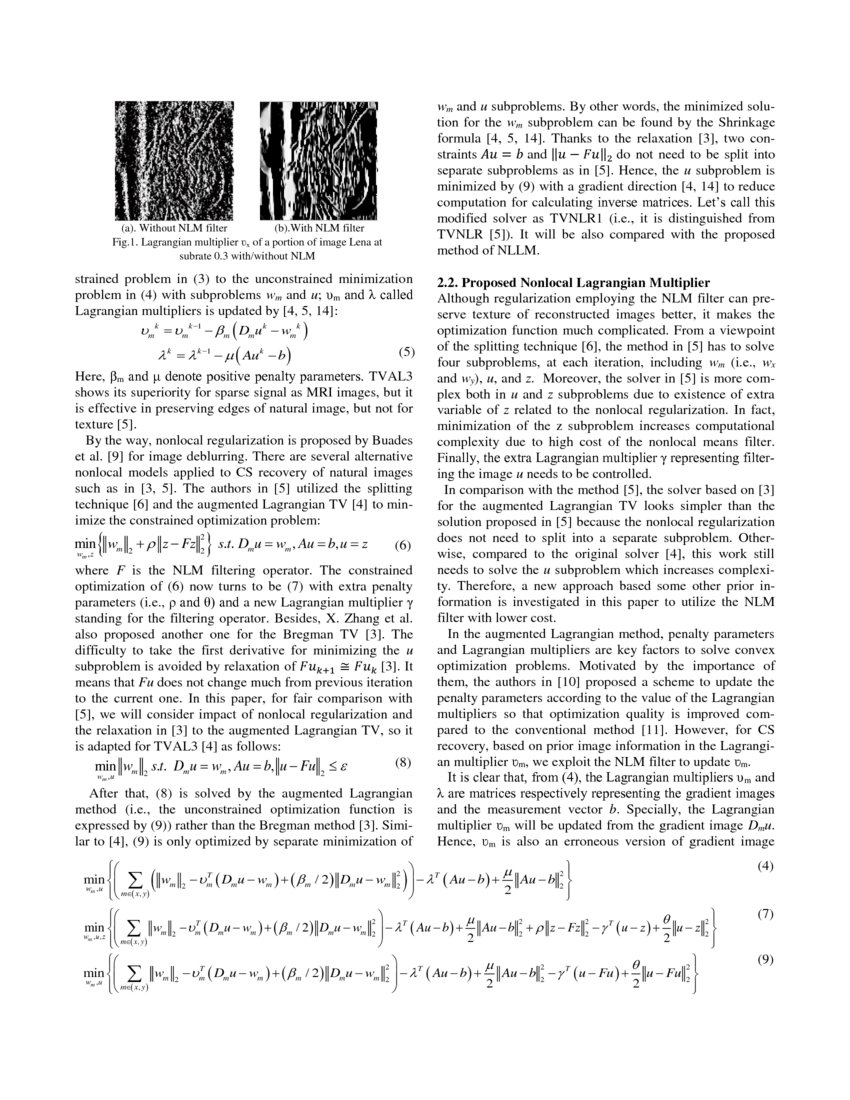 Total Variation Reconstruction For Compressive Sensing Using Nonlocal Lagrangian Multiplier Deepai