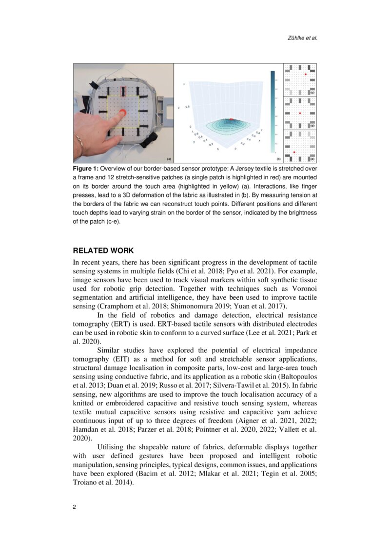 Touch Sensing on Semi-Elastic Textiles with Border-Based Sensors | DeepAI