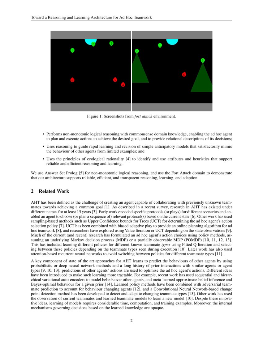 Knowledge-based and Data-driven Reasoning and Learning for Ad Hoc Teamwork | DeepAI