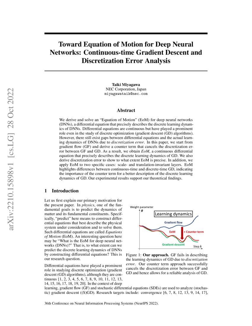 Toward Equation of Motion for Deep Neural Networks: Continuous-time Gradient Descent and ...