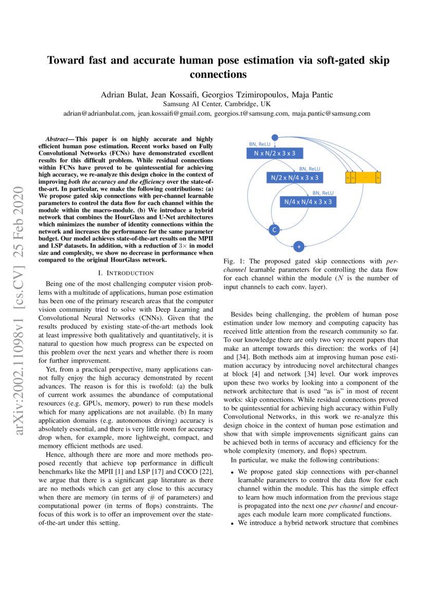Toward fast and accurate human pose estimation via soft-gated skip ...