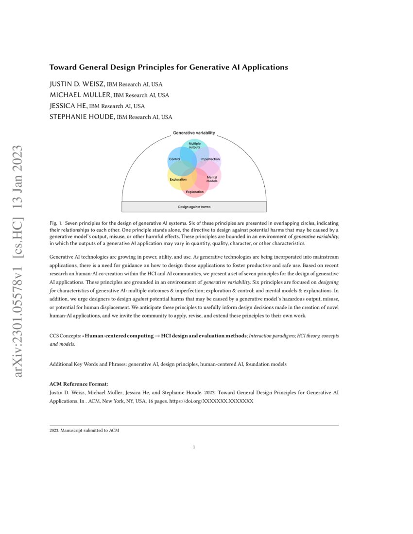 Toward General Design Principles for Generative AI Applications | DeepAI
