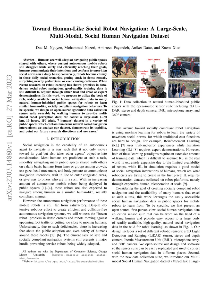 Toward Human Like Social Robot Navigation A Large Scale Multi Modal