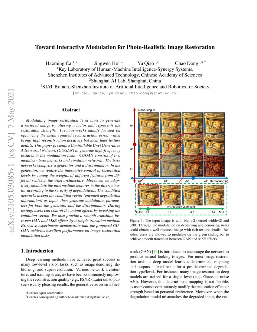 Toward Interactive Modulation for Photo-Realistic Image Restoration ...