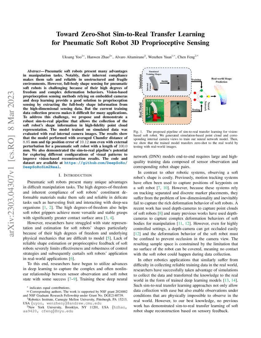 Toward Zero-Shot Sim-to-Real Transfer Learning for Pneumatic Soft Robot 3D Proprioceptive ...